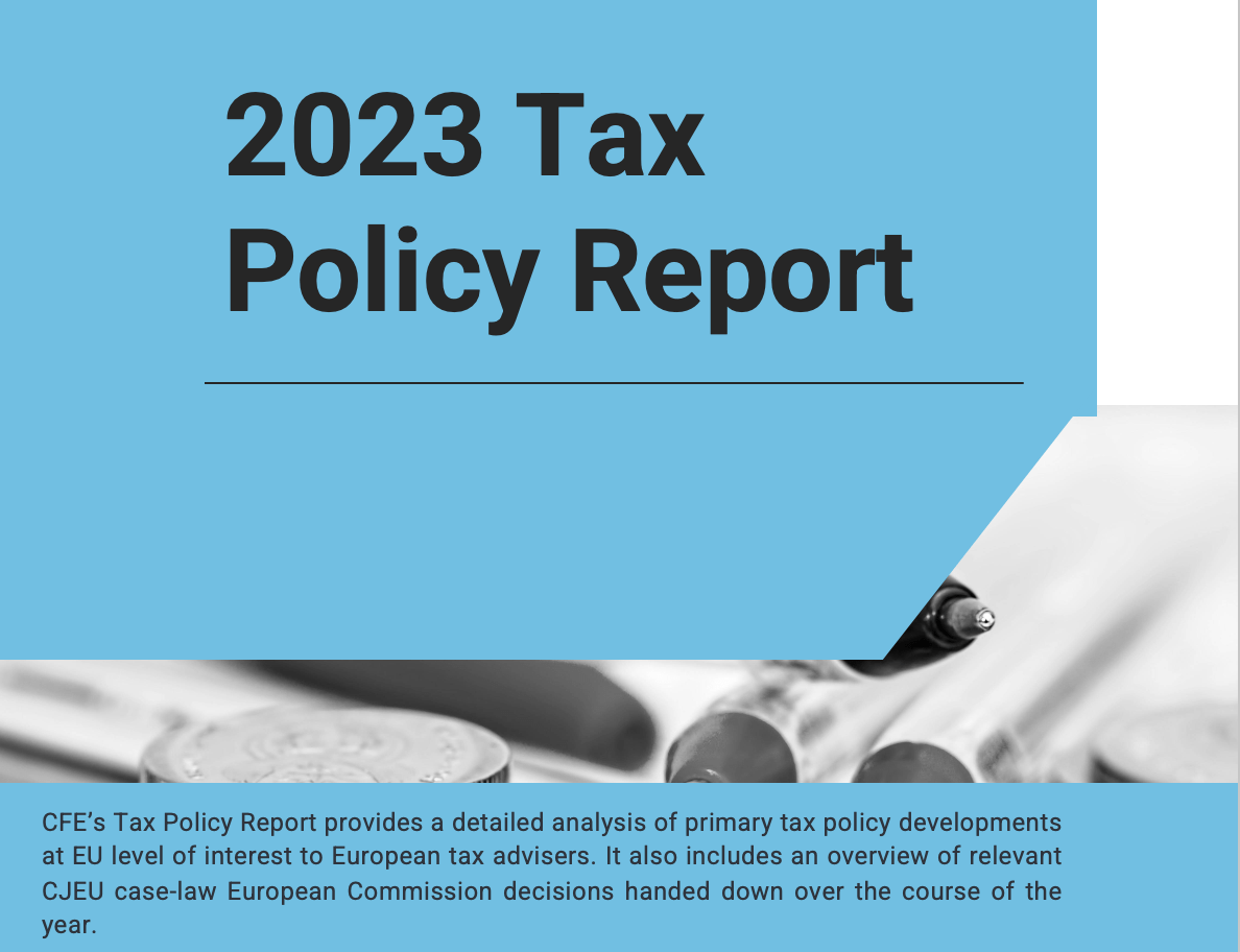 CFE’s 2023 Tax Policy Report - CFE Tax Advisers Europe